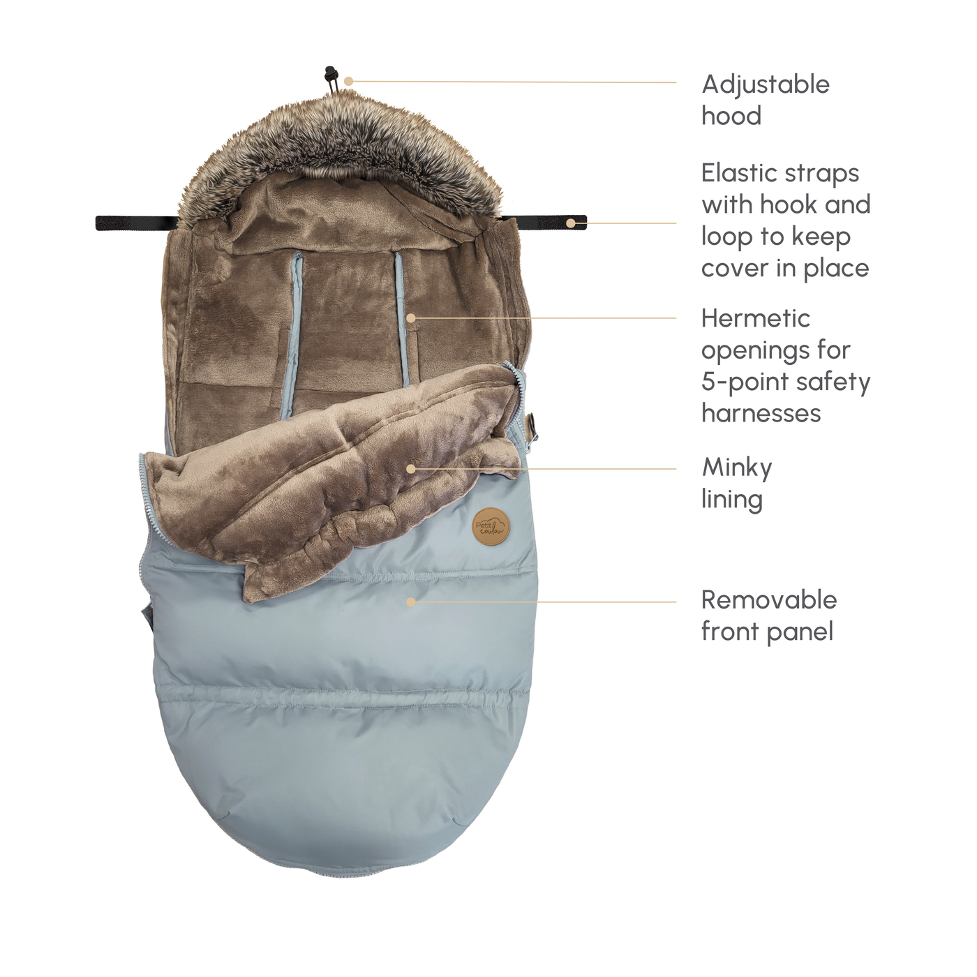 Baby Footmuff Cover for Stroller | Protection Up to -30˚C - Petit Coulou