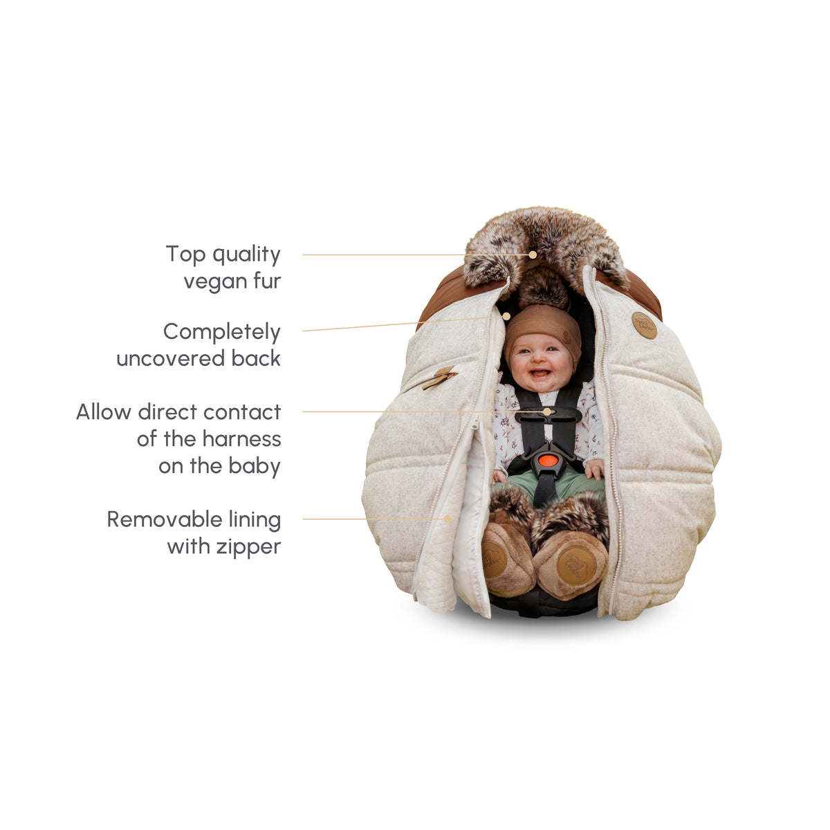 Infant car seat cover – Winter, spring & fall | Petit Coulou