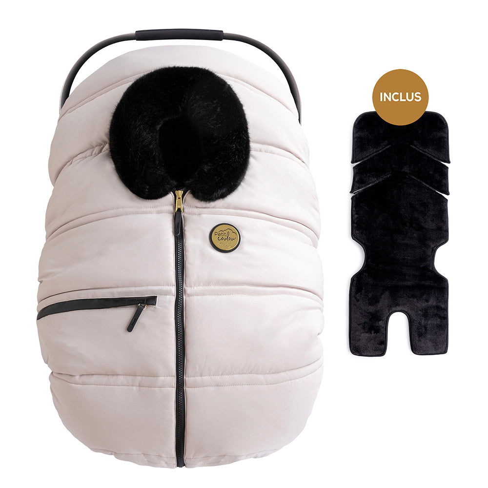 3 Season Baby Car Seat Cover | Luxurious materials - Petit Coulou