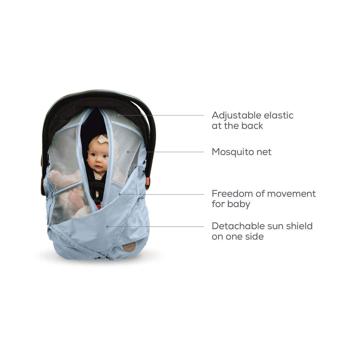 Baby car seat cover with UV protection - Petit Coulou